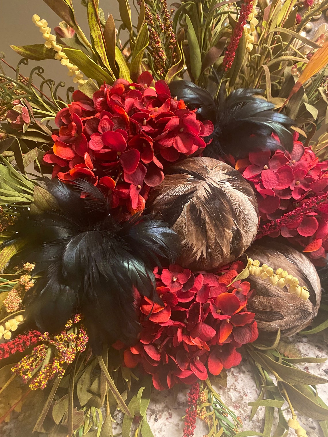 Red Floral Arrangement - Etsy