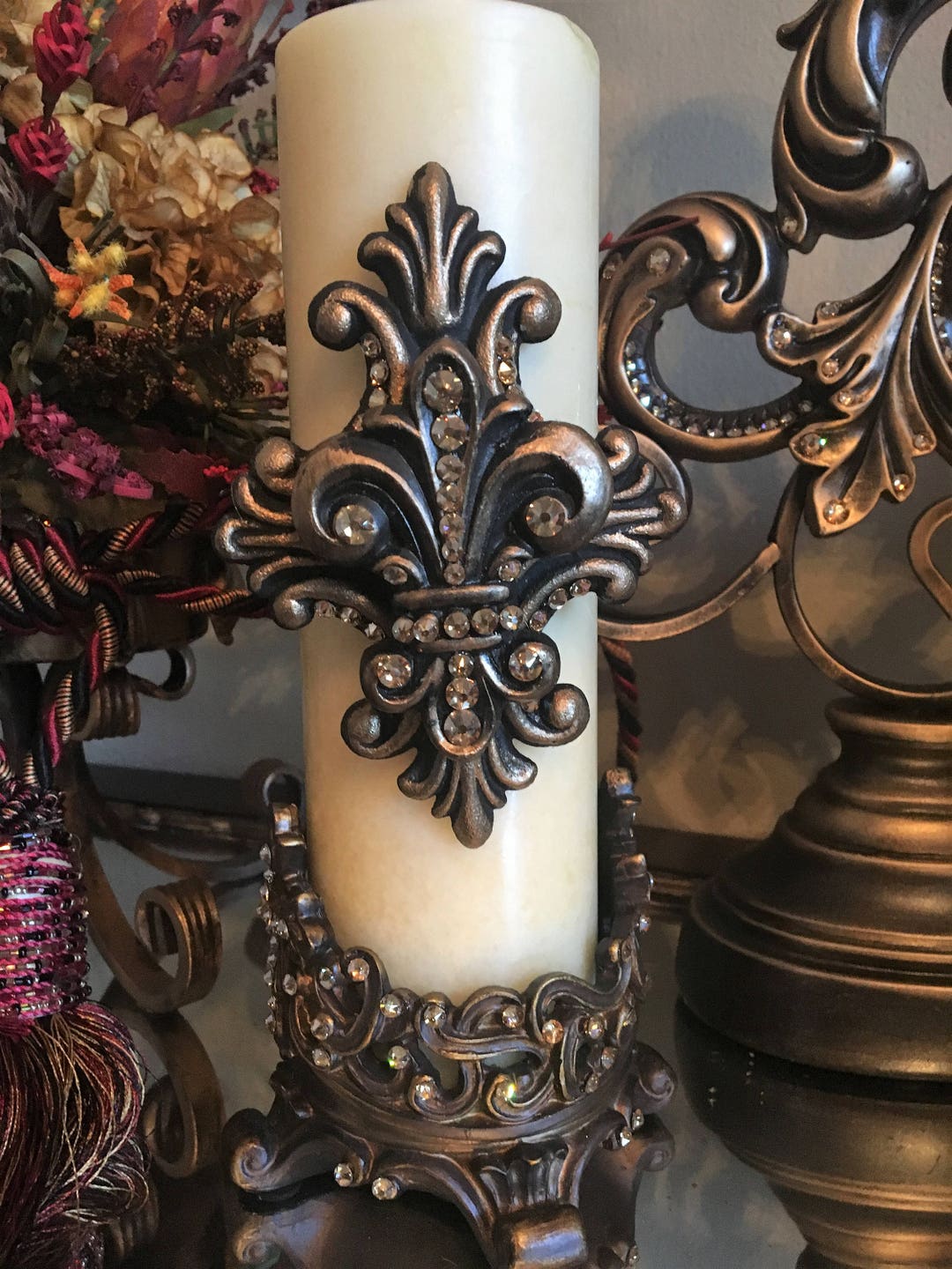 Medallion Fleur Candle Pin - Etsy