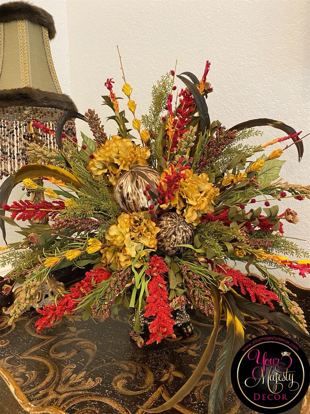 Gold Floral Arrangement - Etsy