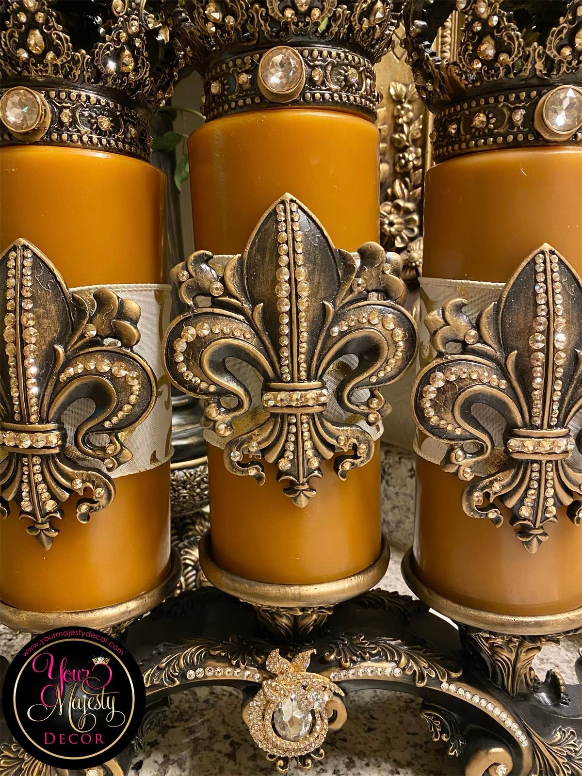 4 X 9 Gold Candle - Etsy