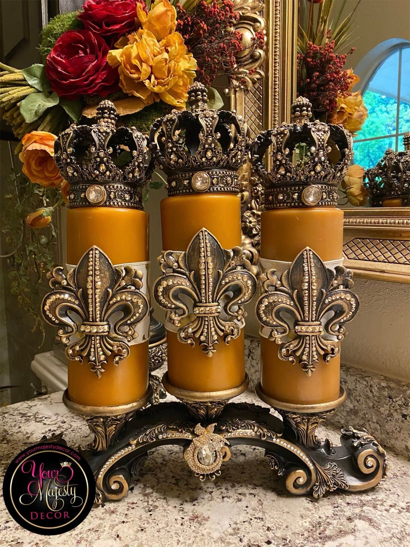 4 X 9 Gold Candle - Etsy
