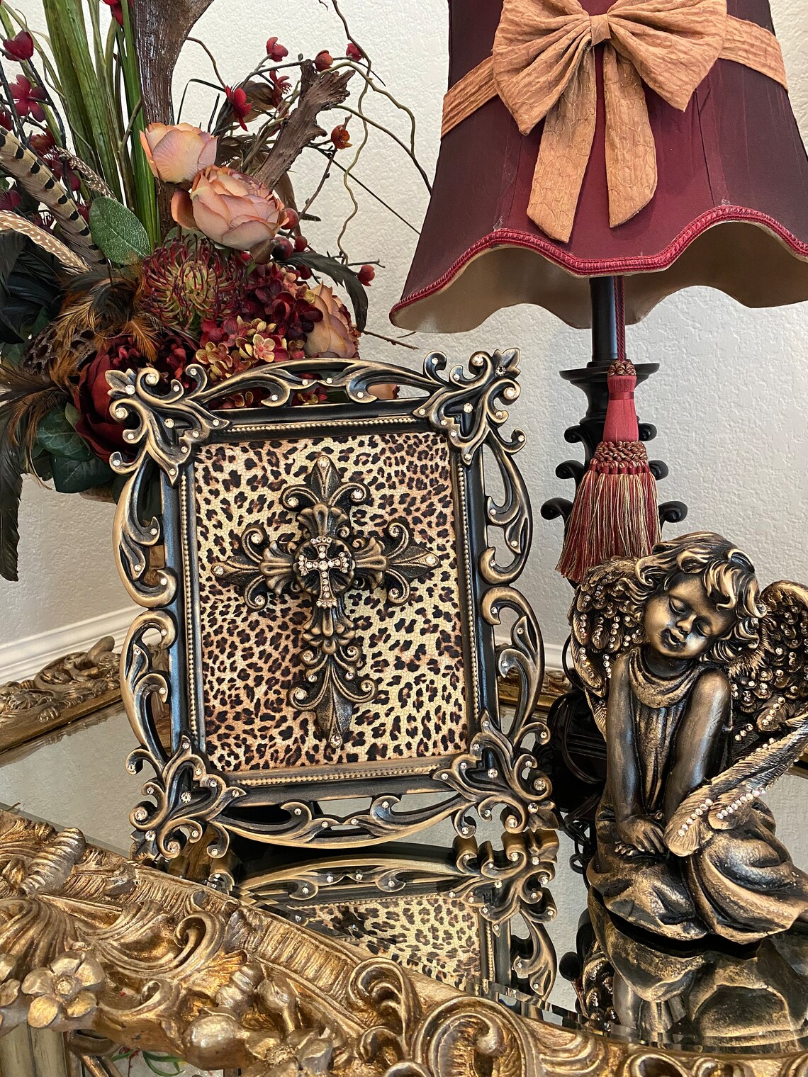 Leopard Cross Frame - Etsy