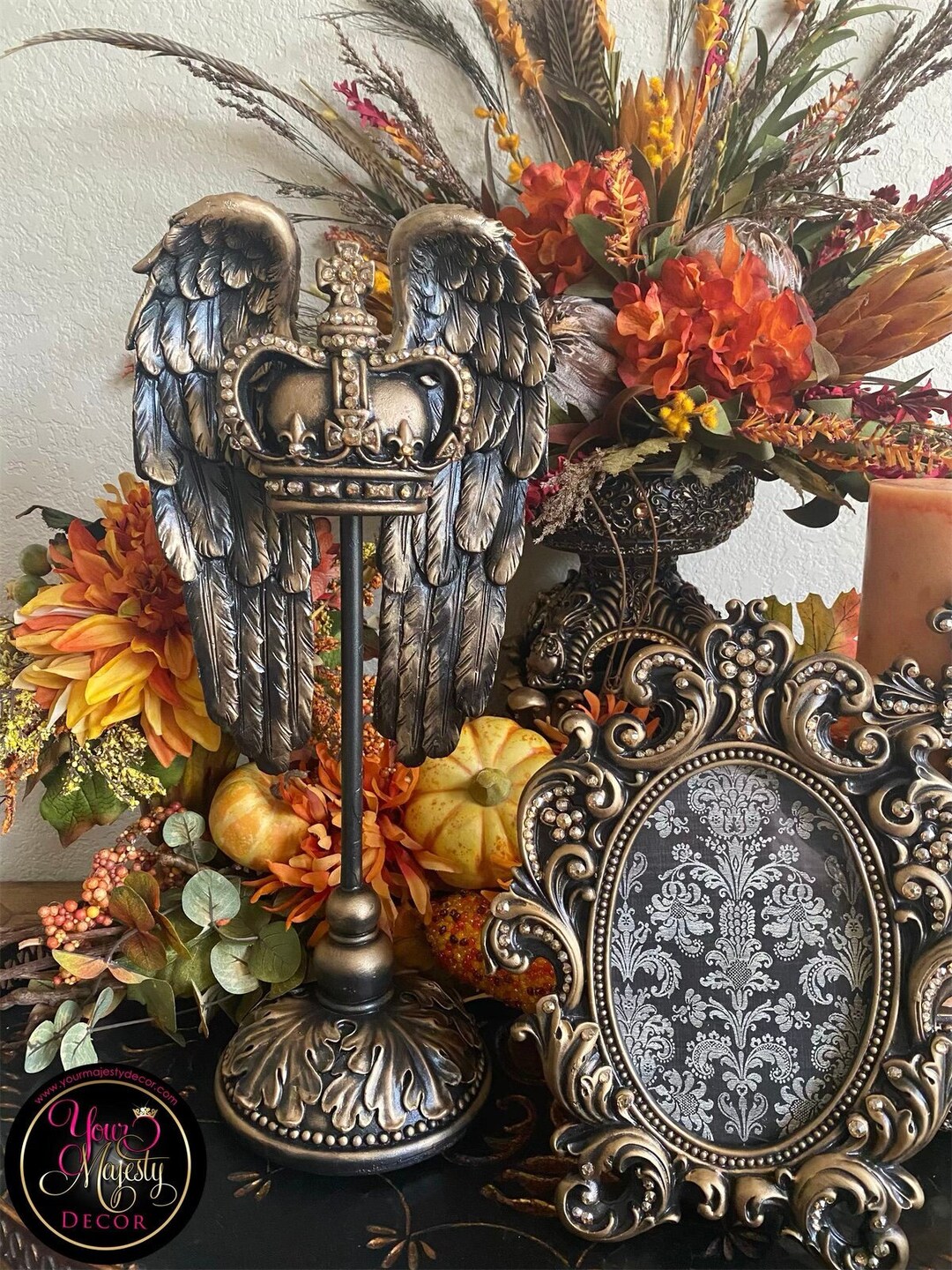Wings With Crown on Stand - Etsy