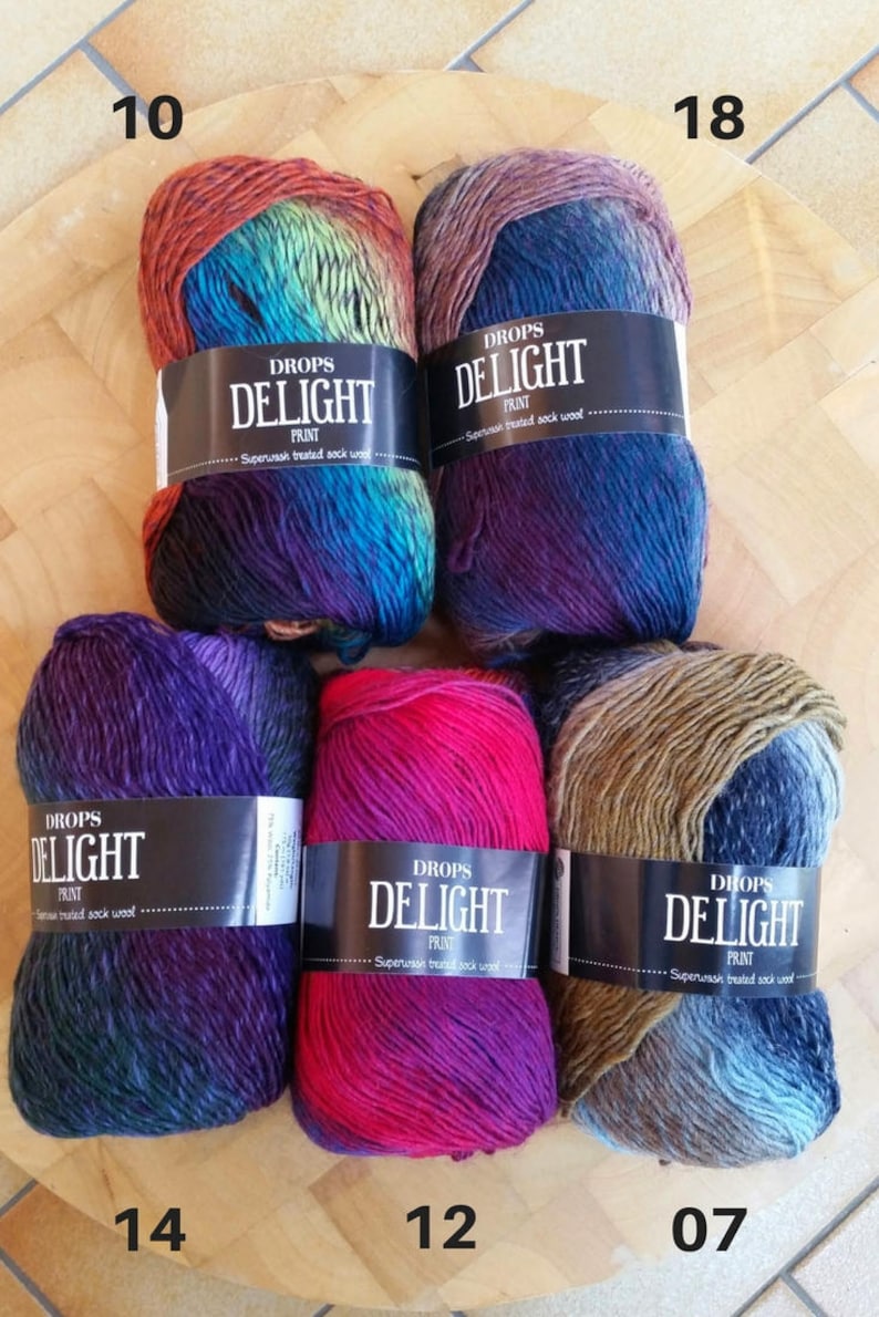 Drops Delight Sock Yarn, 4 Ply, 50g, 175 Mts, Wool and Nylon - Etsy ...