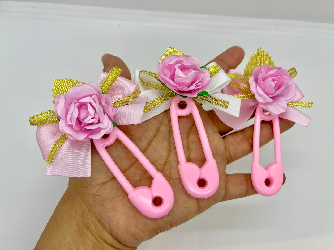 24 Pink Baby Diaper Pins for Game/pink Gold Baby Shower/girl Baby ...