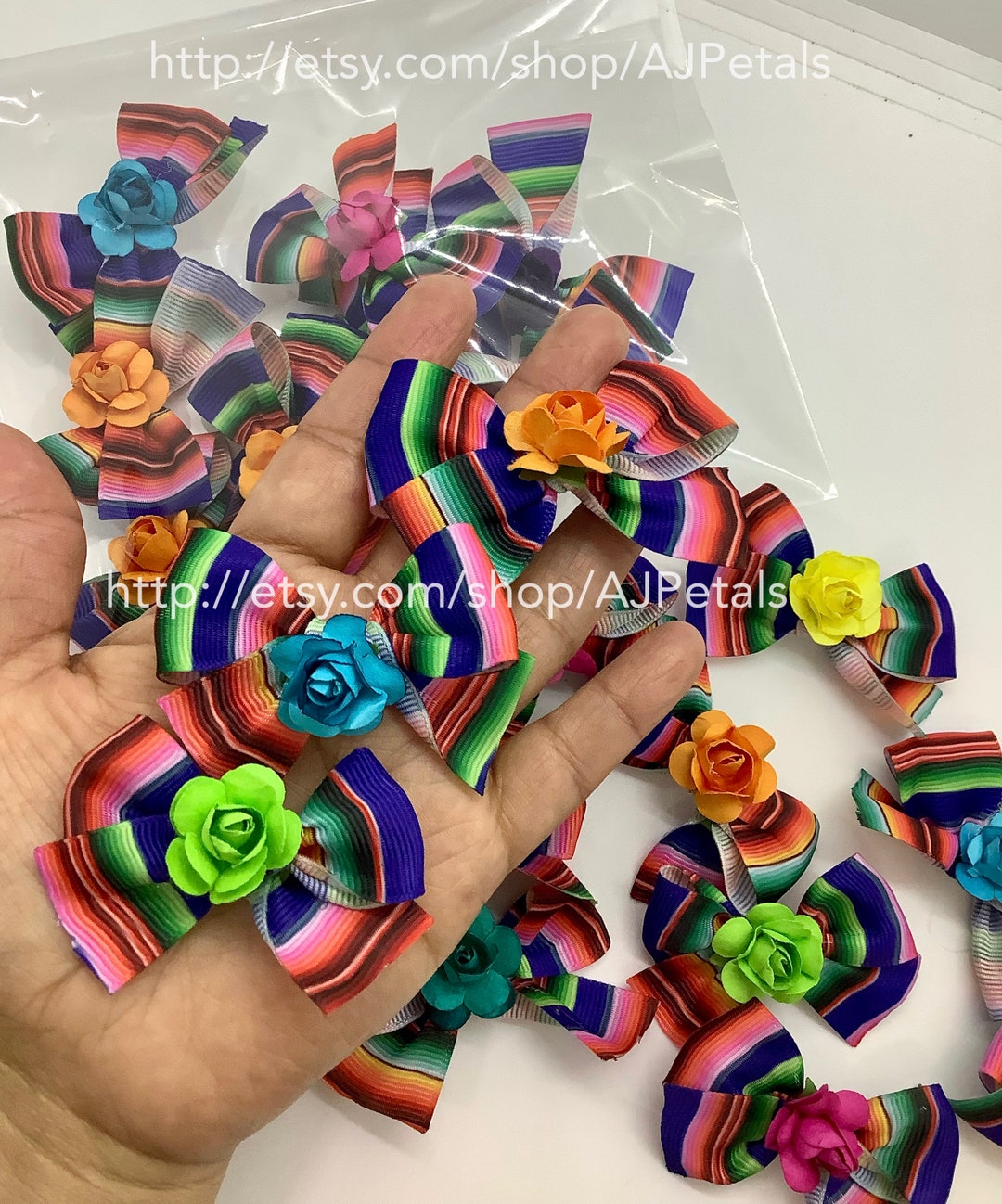 24 Fiesta Bows,fiesta Baby Shower Decoration,fiesta Flowers,fiesta Mini ...