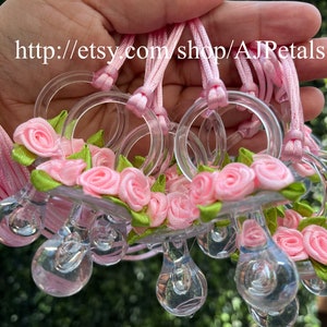 24 Flower Pacifiers/boho Baby Shower Pacifiers/boho Pink Baby Shower ...