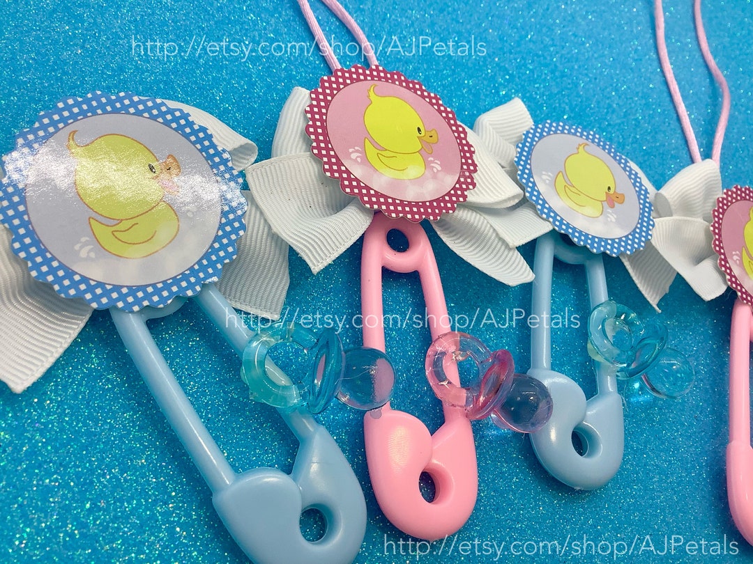 24 Rubber Ducky Baby Shower Corsages: Pink or Blue Guest Pins - Etsy