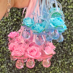 24 Flower Baby Shower Game Pacifiers-pink Baby Shower Favors-blue Baby ...