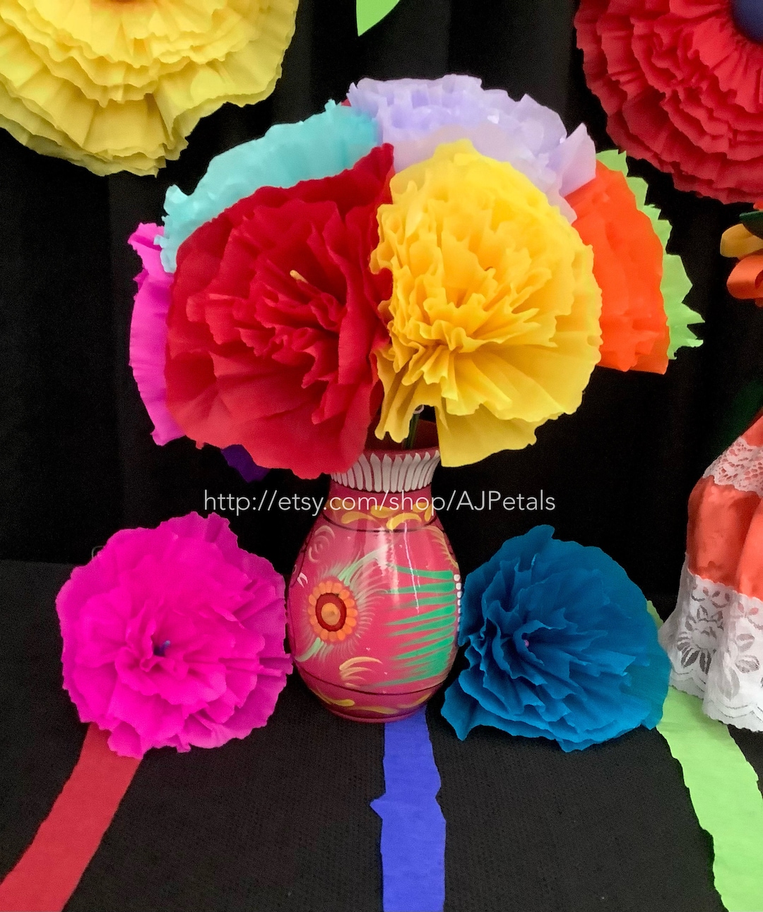 10 Fiesta Paper Flowers/mexican Party Supplies/fiesta Centerpieces ...