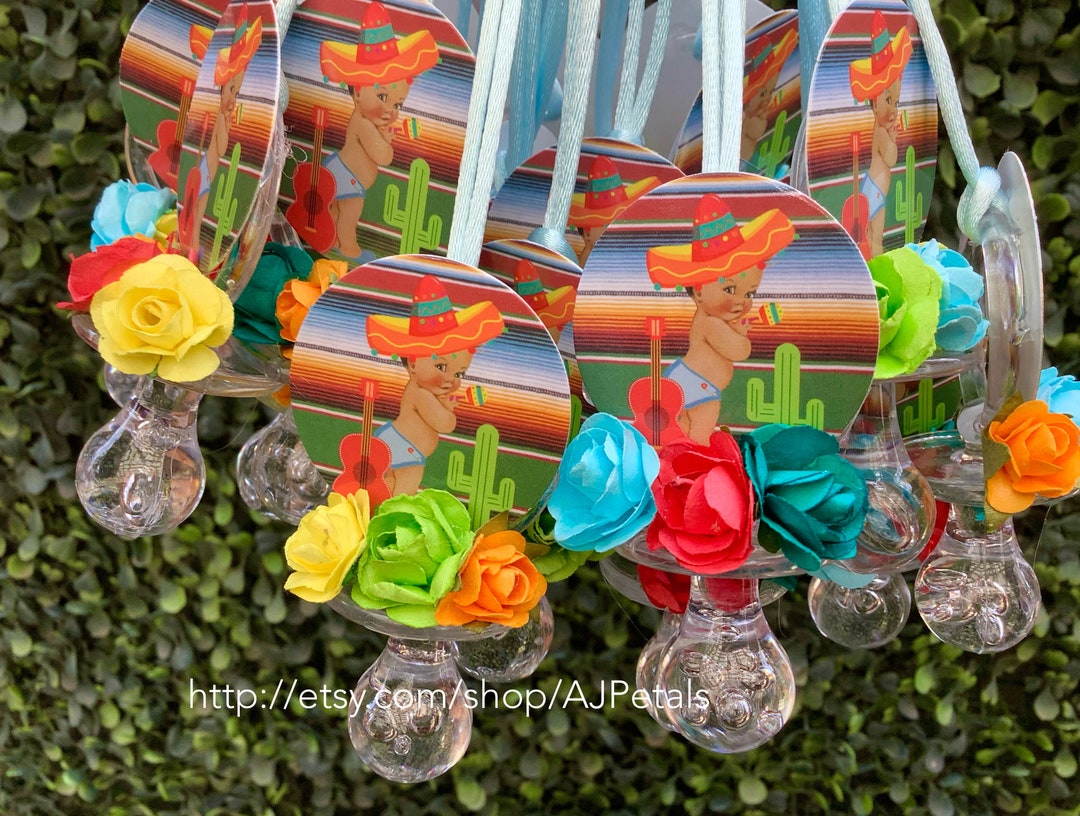 24 Fiesta Baby Shower Favors: Mexican Pacifier Necklaces - Etsy