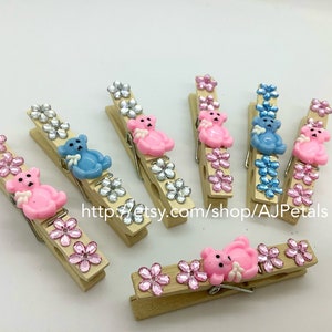 18 Teddy Bear Clothespins/teddy Bear Baby Shower/teddy Bear Boy/teddy ...
