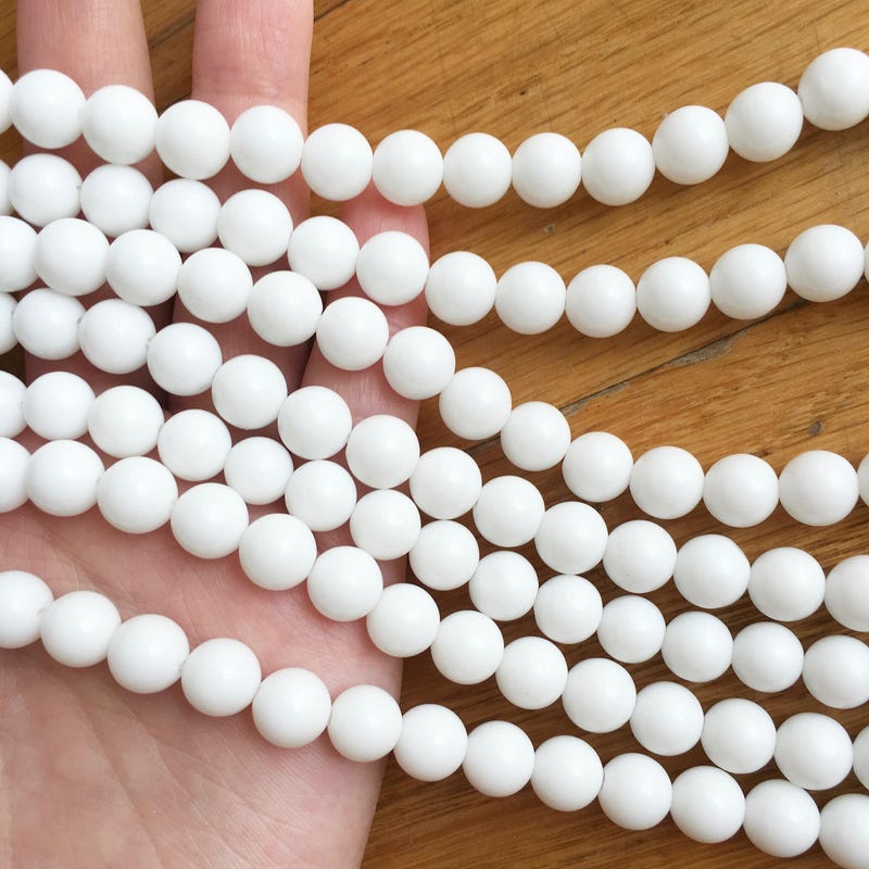 White Beads - Etsy