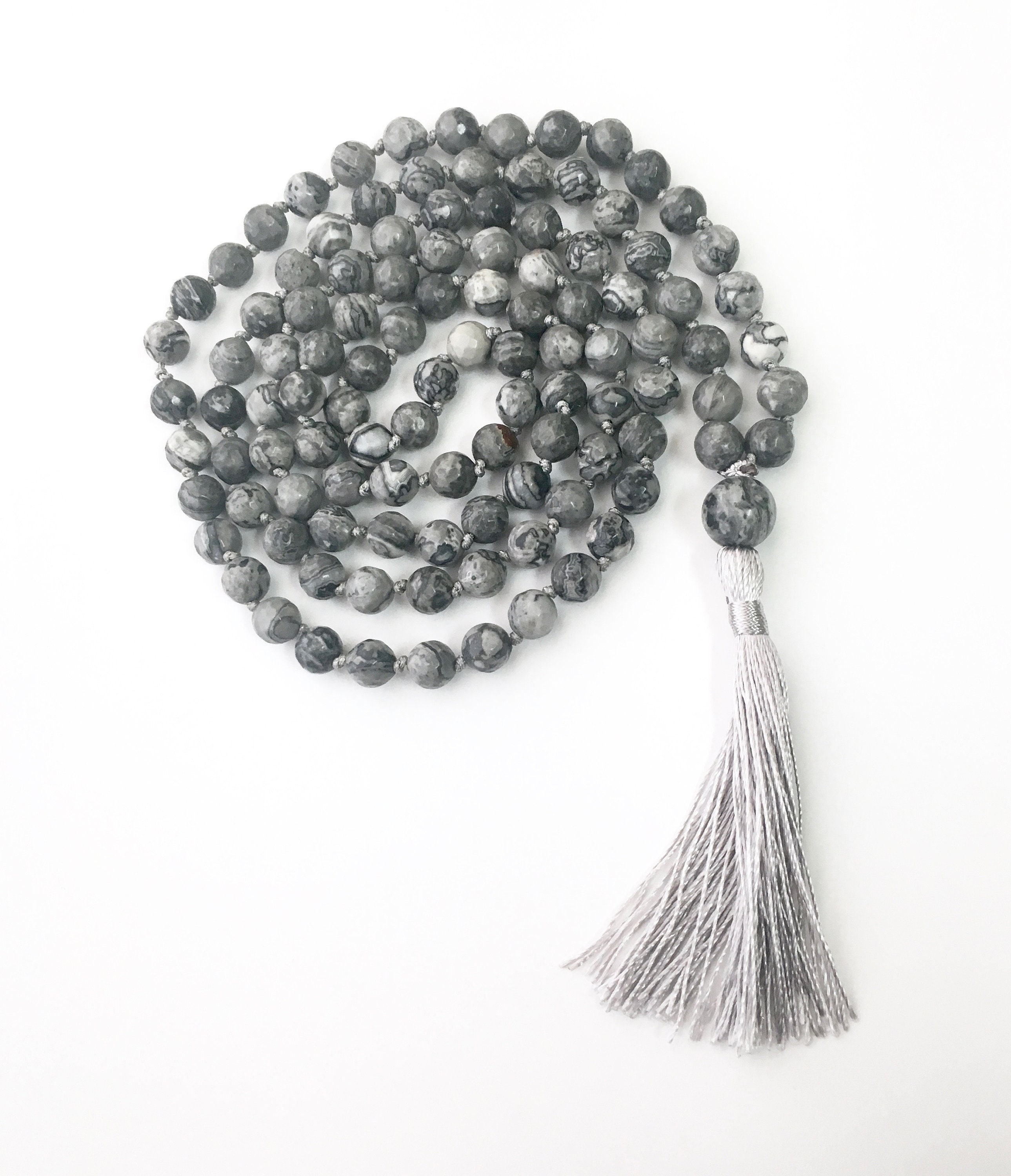 108 Bead Malas, Agate Mala, Mala Necklace Faceted Jewelry Hand Knotted ...