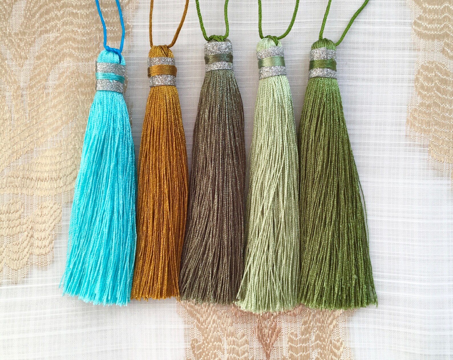 Tassel Silk Thread Green Tassel Turquoise Tassel Tassels - Etsy