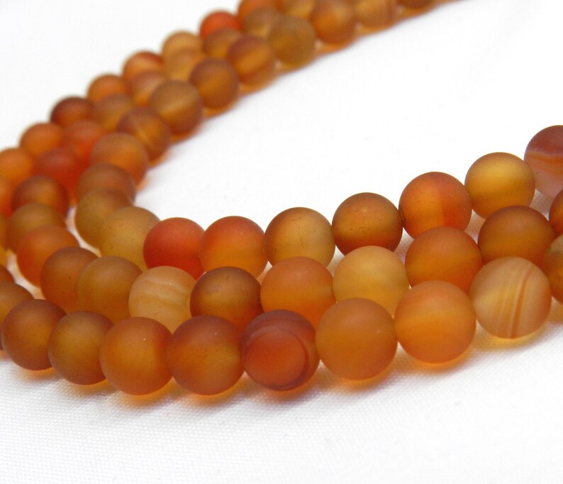 Natural Carnelian Beads Matte Beads Orange Carnelian | Etsy