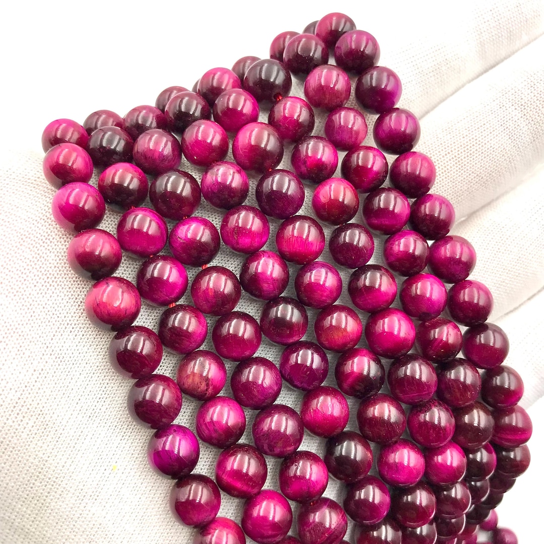 AAA Red Purple Tiger Eye Margenta Tiger Eye Natural Gemstone Smooth ...