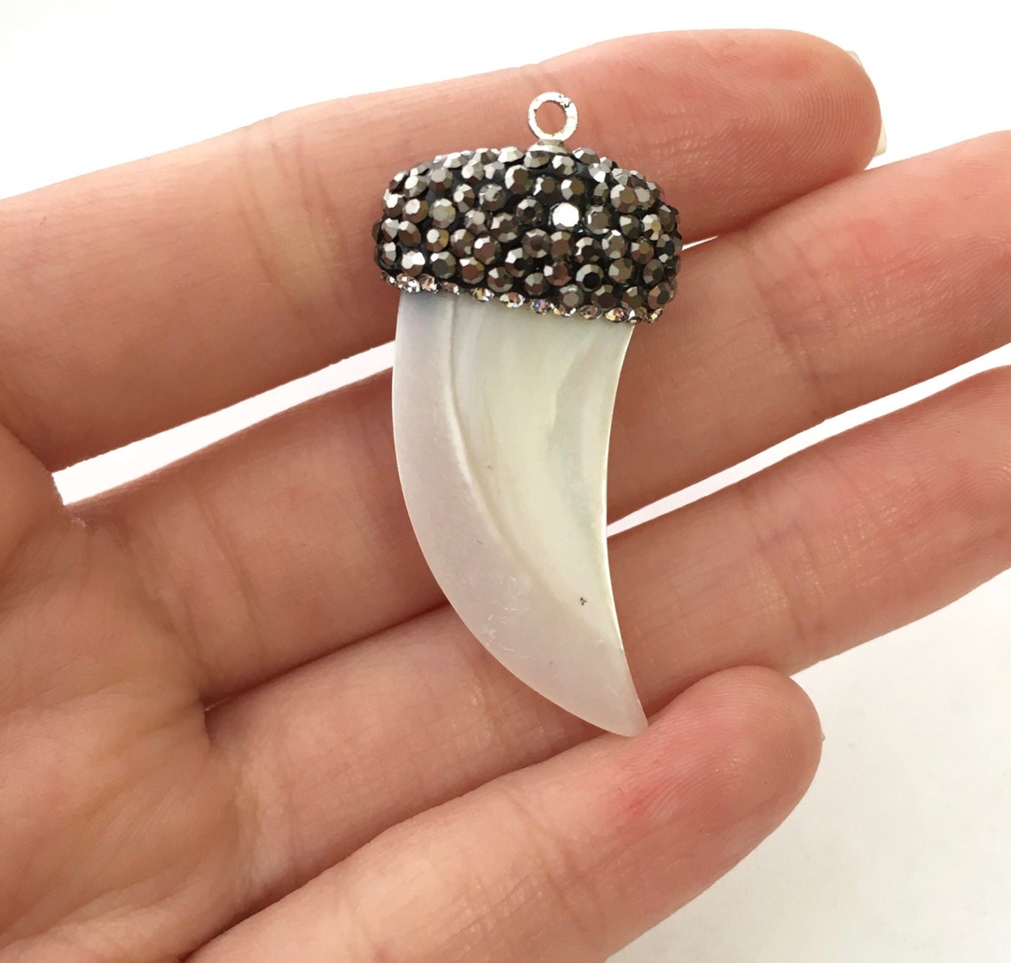 Horn Pendant Mother of Pearl Mother of Pearl Jewelry Pearl | Etsy