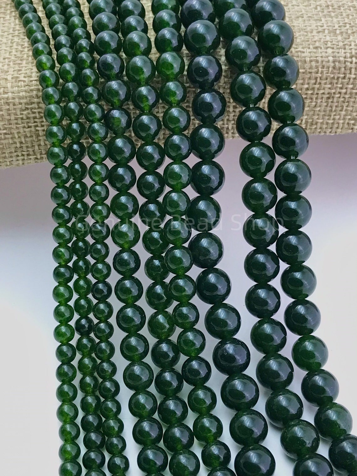 Green Jade Beads Green Round Beads Natural Gemstone Beads | Etsy
