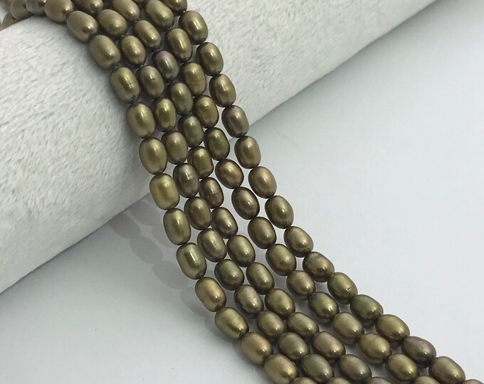 4-4.5mm Rice Pearls Beads,0.6mm Hole Pearls AA Quality Freshwater ...