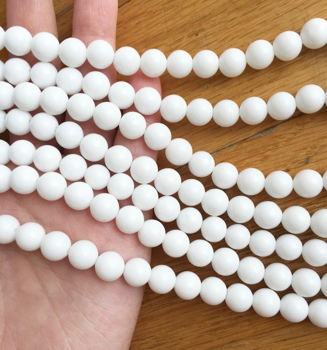 White Agate, 8mm Beads, White Beads, Jewelry Beads, Natural Gemstones ...