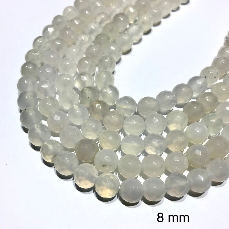 Milky Agate Faceted Beads 6mm Beads 64pcs Milky White | Etsy