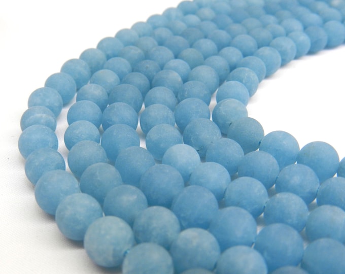 Blue Jade, Matte Beads, 8mm Beads, Jade Beads, Frosted Beads, Light ...
