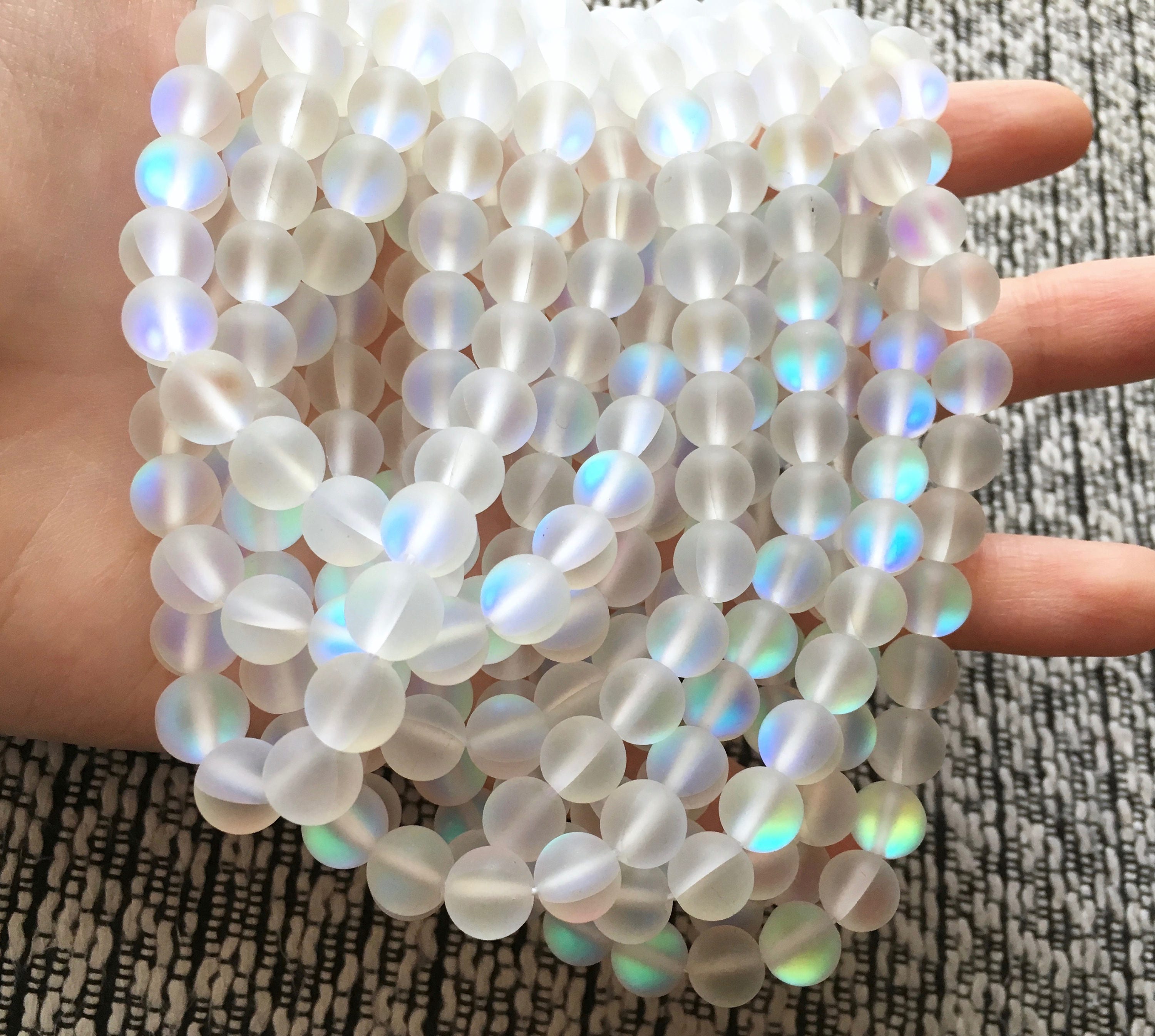 Mystic Aura Quartz Matte Beads 8mm Beads Mermaid Beads | Etsy