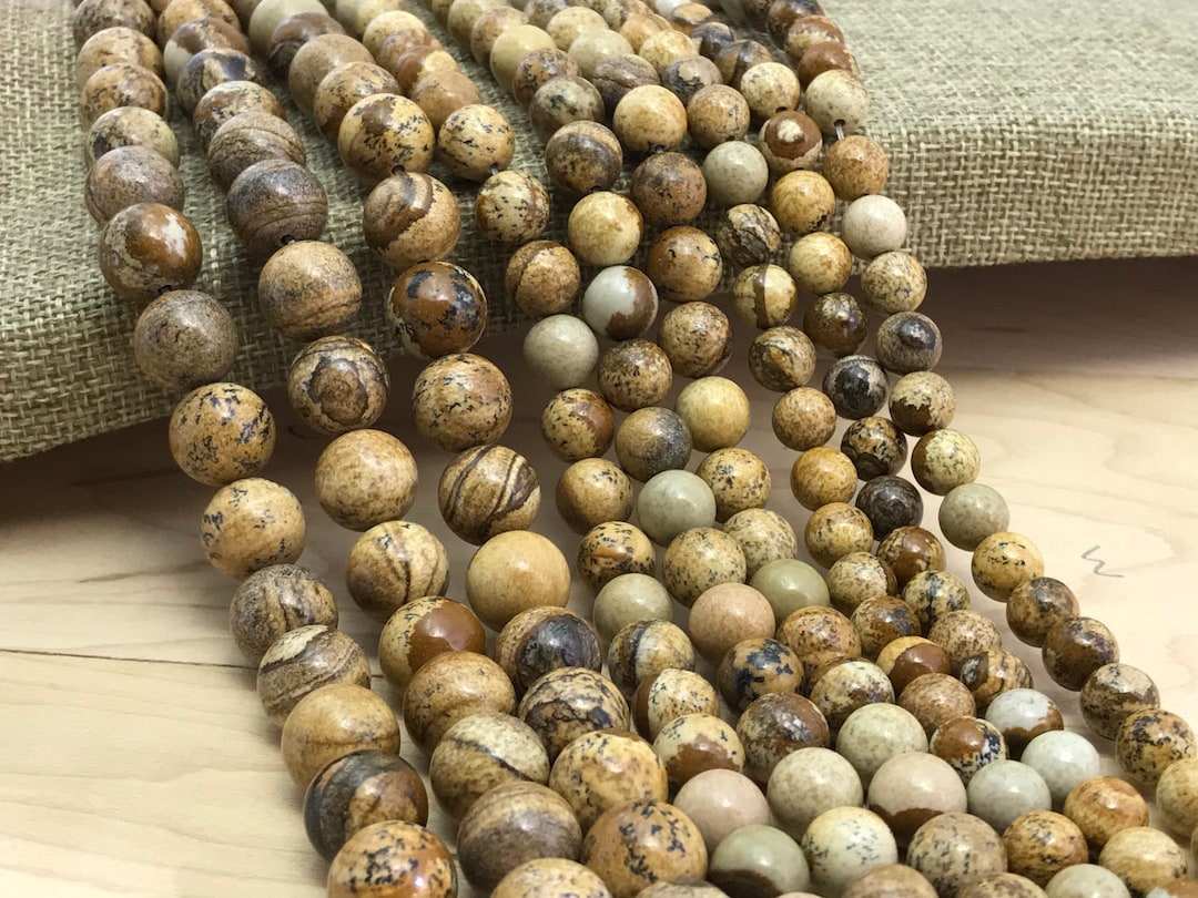 Picture Jasper, 8mm Beads, Jasper Beads, Brown Beads, Brown Jasper, 6mm ...