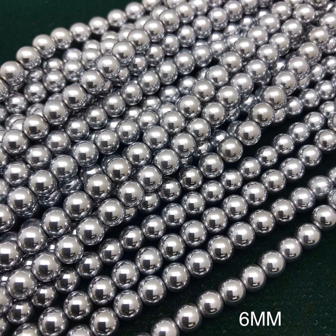 SALE Natural Silver Hematite Smooth Round Beads, 2mm/3mm/4mm/6mm ...