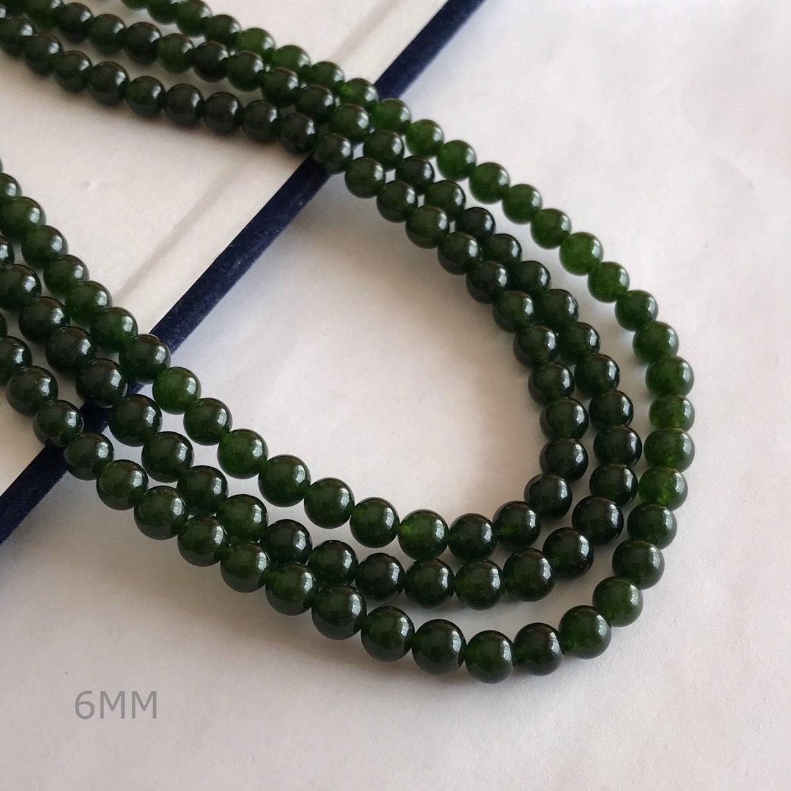 Green Jade Beads Green Round Beads Natural Gemstone Beads | Etsy