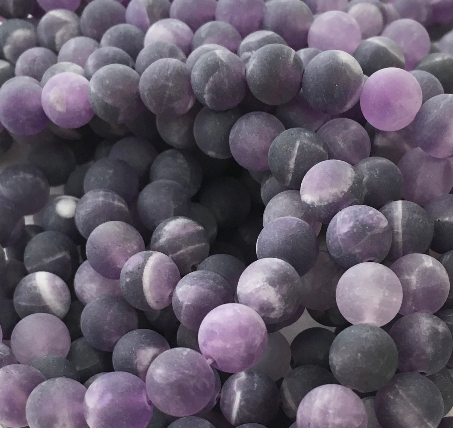 Amethyst Beads Matte Beads Frosted Beads 8mm Beads 6mm - Etsy
