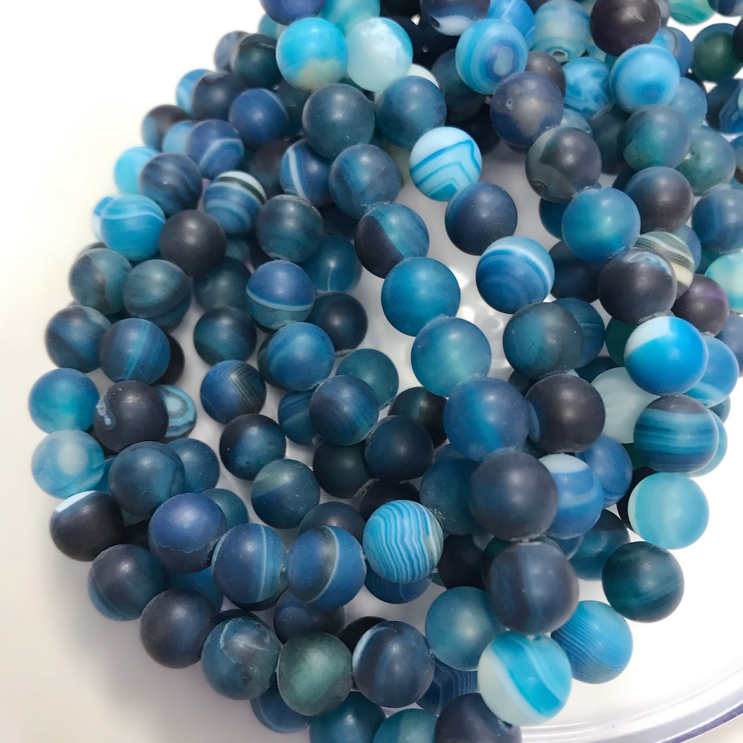 SALE 1 Strand of Sardonyx Agate 10mm Round Matte Bead in Vary Color ...