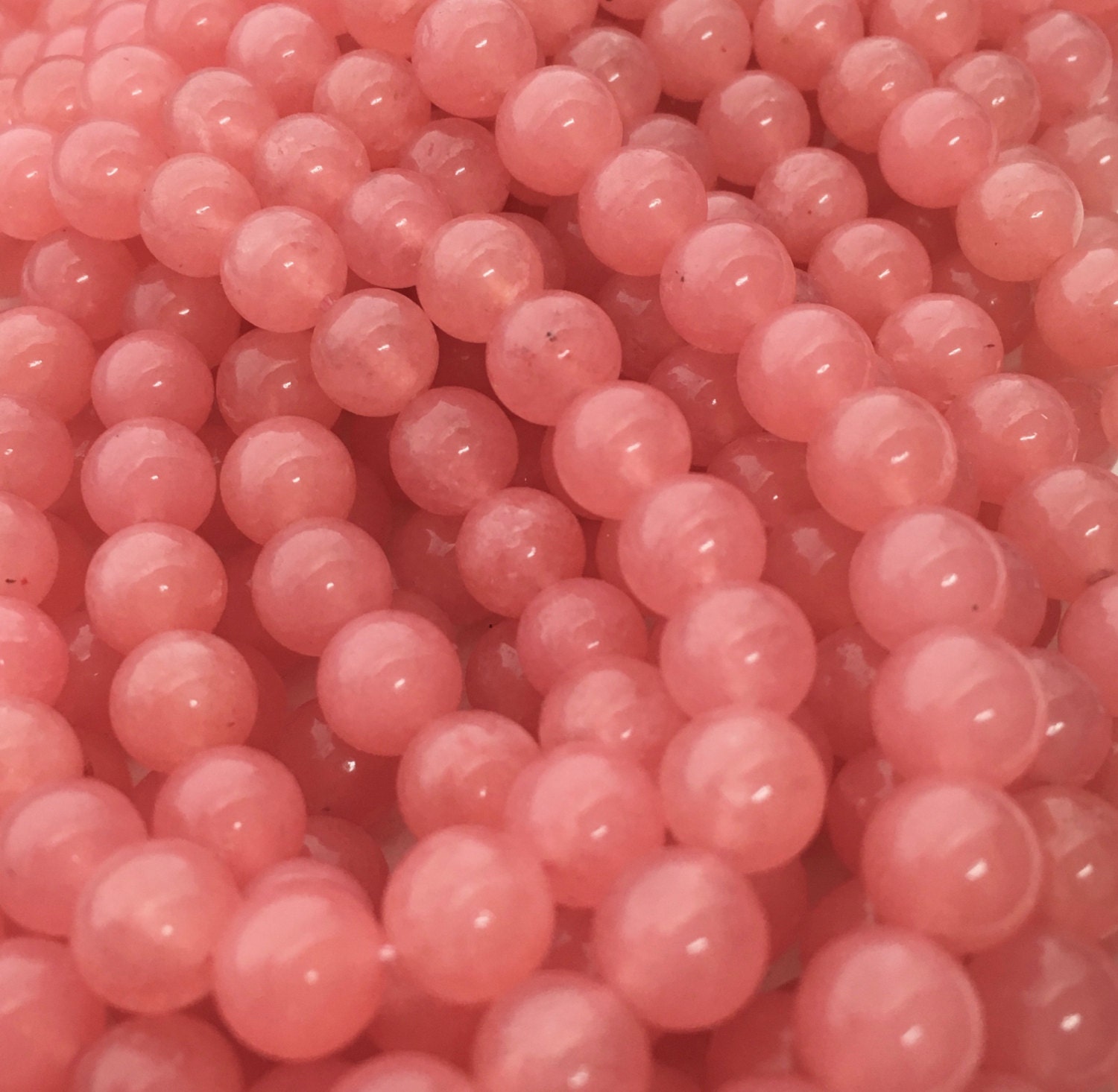 Pink Jade Beads Pink Round Beads Natural Gemstone Beads - Etsy