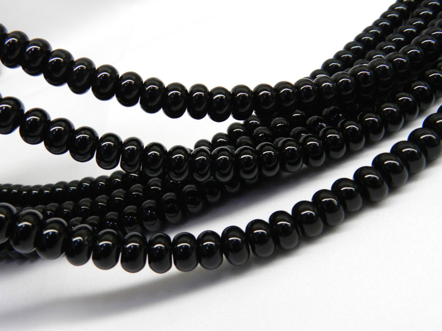 Black Onyx Beads Rondelle Beads 6mm Beads 8mm Beads Black - Etsy