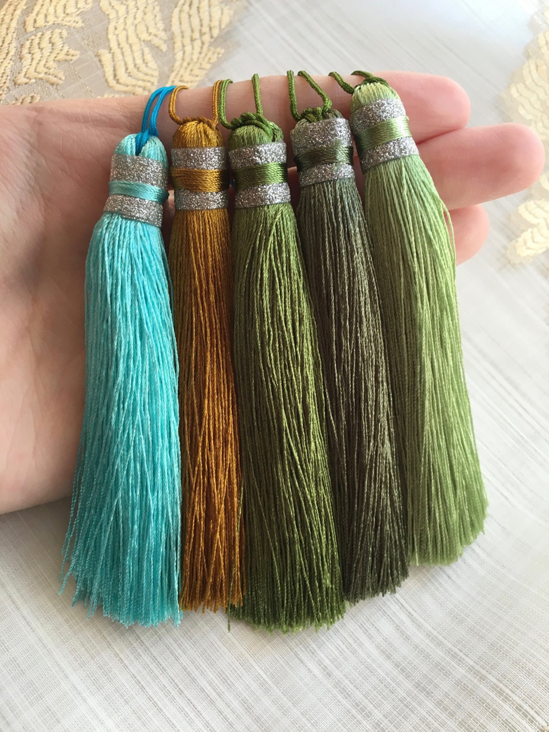 Tassel Silk Thread Green Tassel Turquoise Tassel Tassels - Etsy