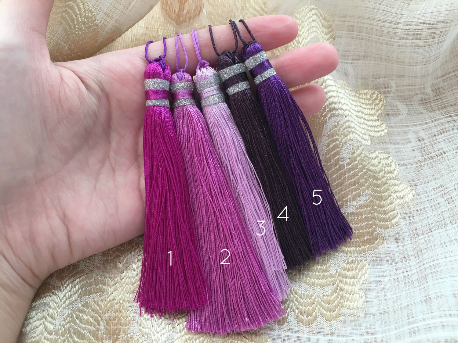 Tassel, 1pc, Silk Thread, Long Tassel, Purple Tassel, Lavender Tassel ...