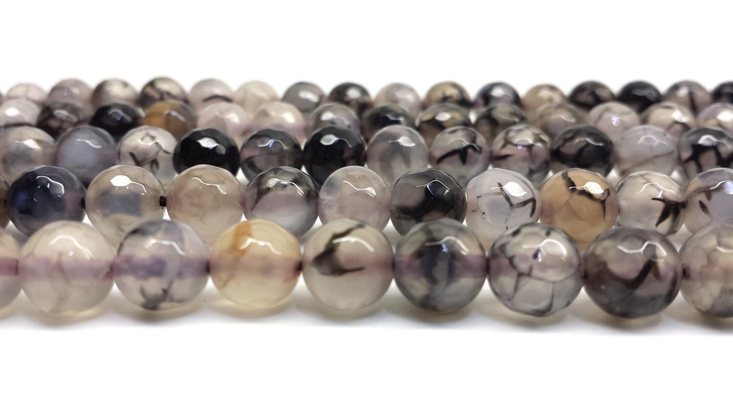 Dragon Vein Agate, Faceted Beads, 8mm Beads, Agate Beads, Gemstone ...