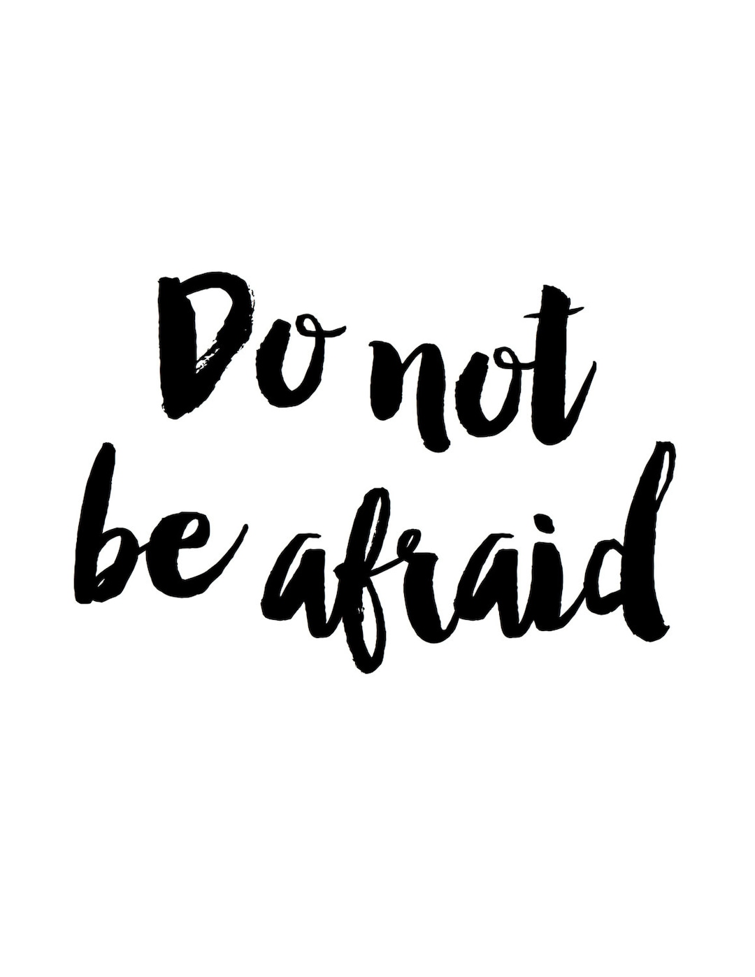 Do Not Be Afraid Printable Wall Art Inspirational Print Motivational ...