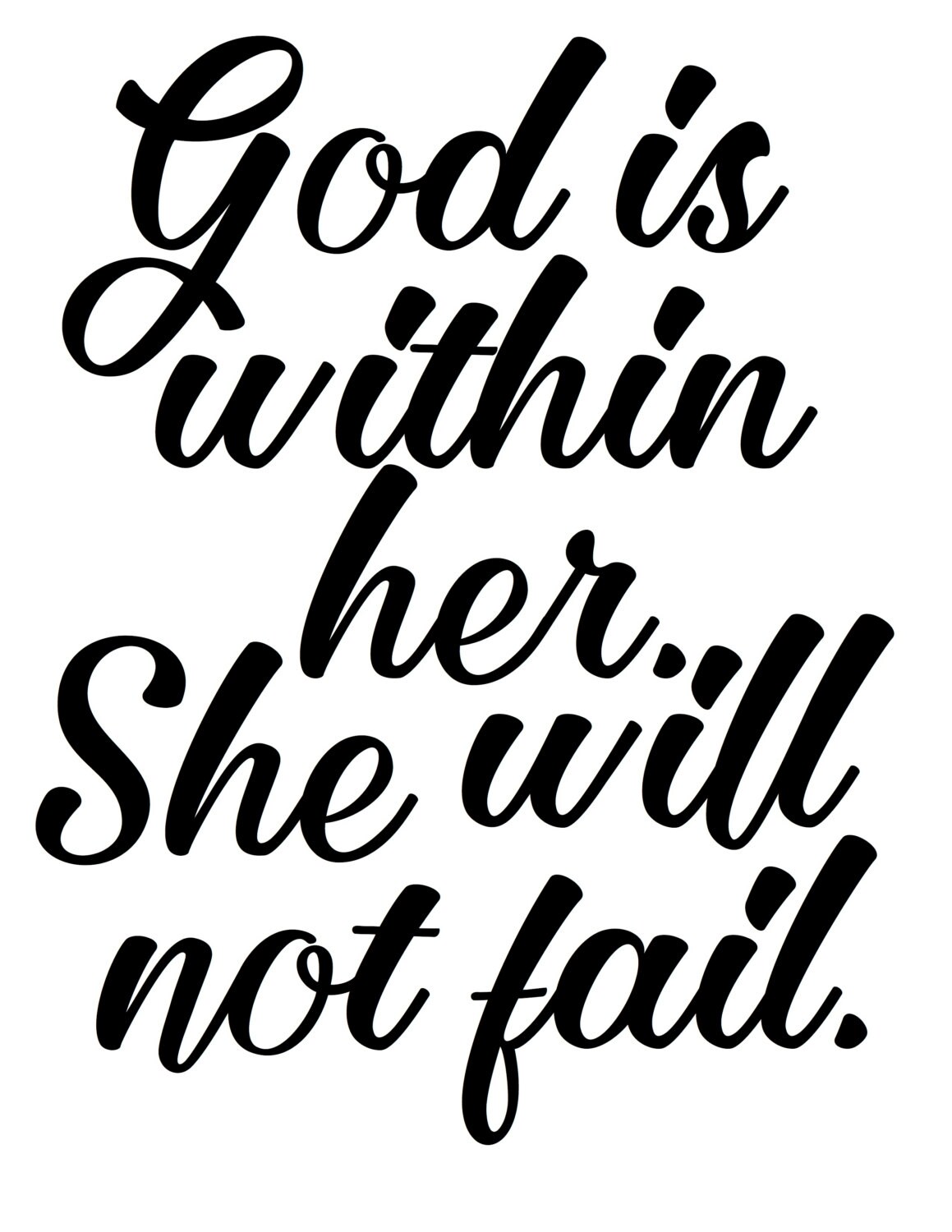 God is Within Her Printable Wall Art Inspirational Print Motivational ...