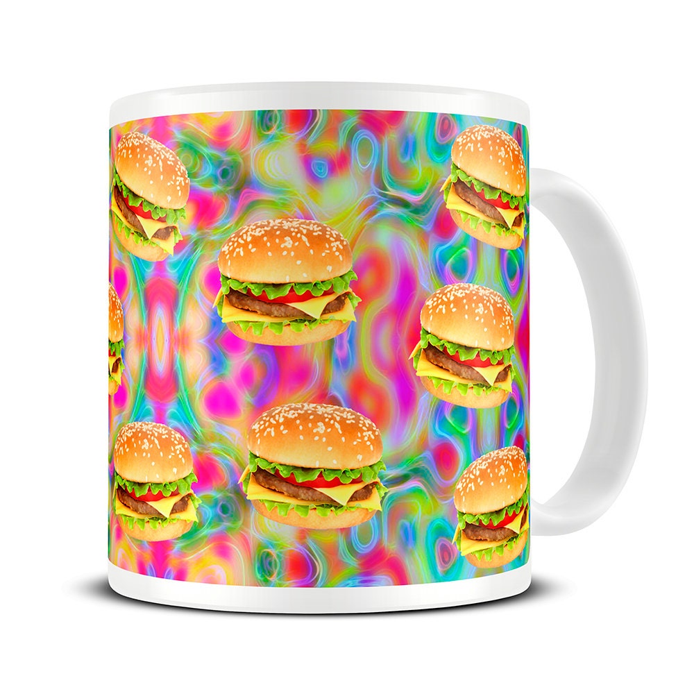Trippy Acid Burger Mug Coffee Mug Gifts for Her Funny Mug | Etsy