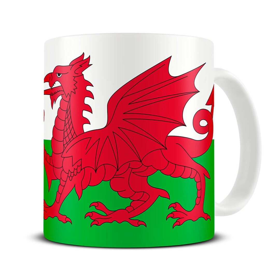 Wales Flag Mug - Welsh Flag Coffee Mug - British Mugs - Welsh Gifts ...