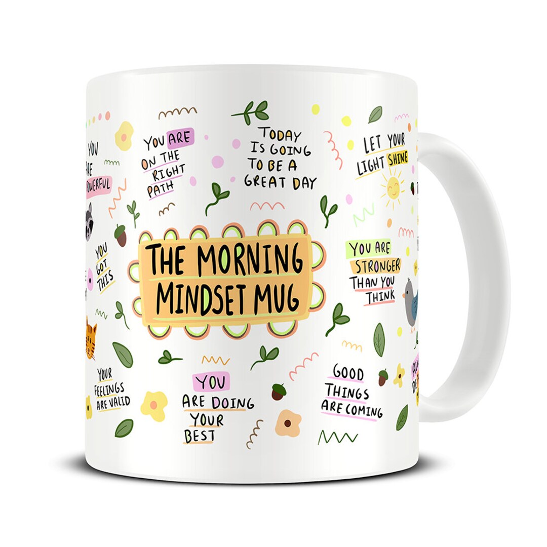 The Morning Mindset Mug - Motivational Quotes Gift - Daily Affirmation ...
