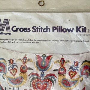 Columbia-minerva Cross Stitch Pillow Kit Country Folk Art 16x16 - Etsy