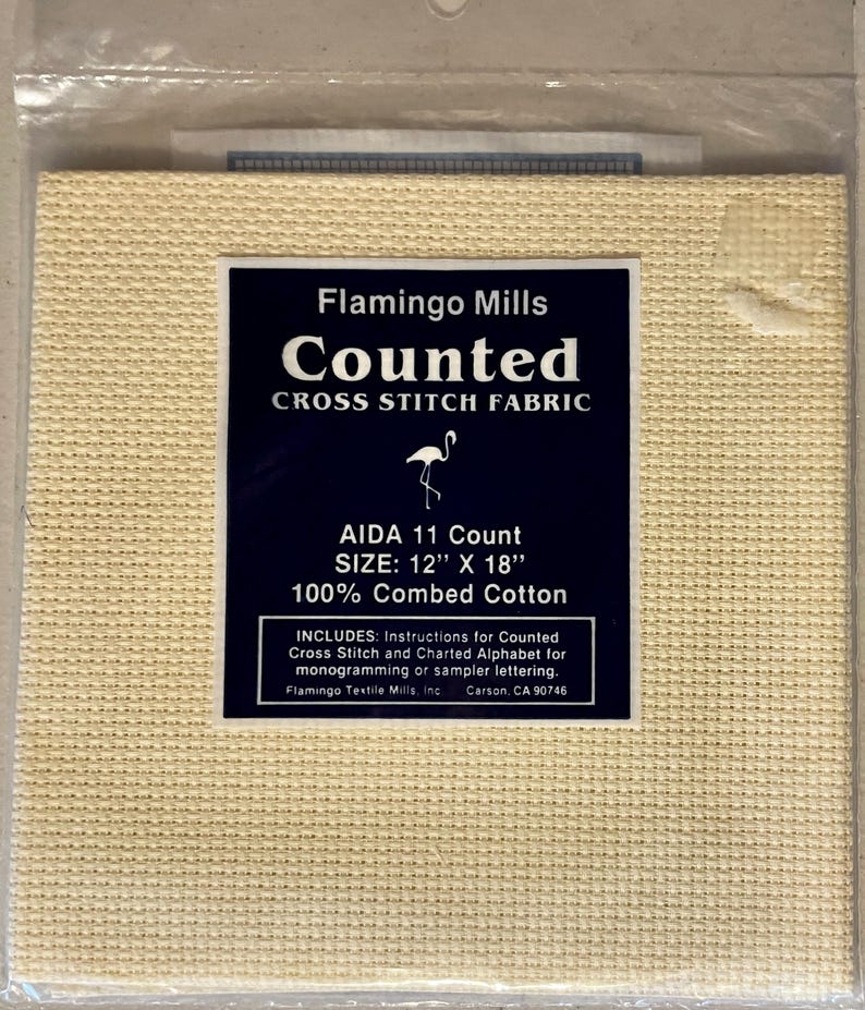Flamingo Mills Aida Cloth Two Packages / Beige and White 11 Count Aida ...