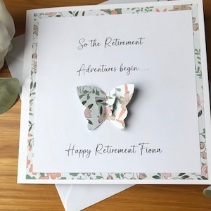 Personalised Retirement Card, Good Luck in Your Retirement, Handmade ...