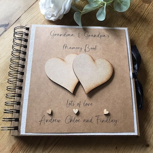 Grandparents Memory Book, Grandparent Photo Scrapbook, Grandchild Gift ...