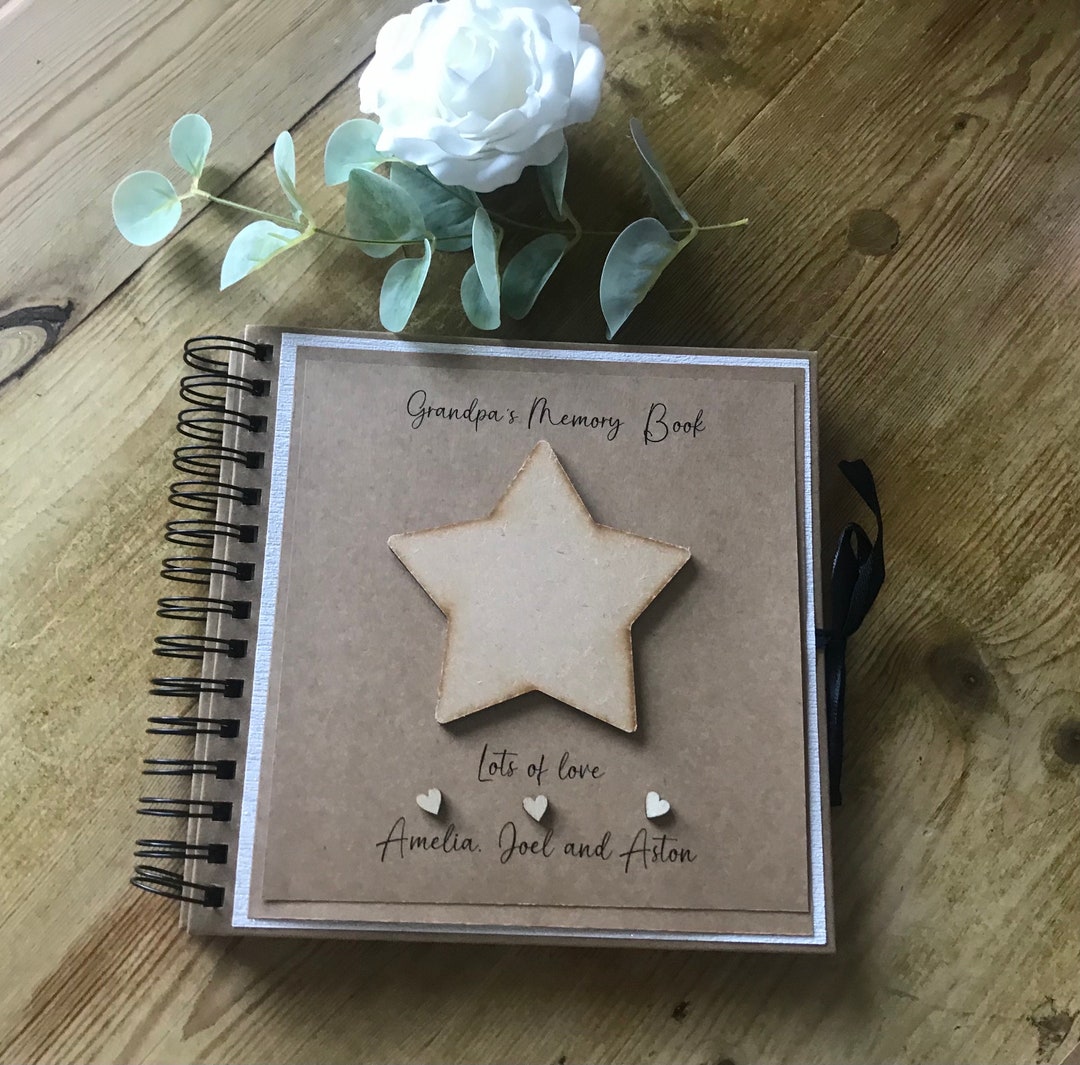 Grandparent Memory Book, Grandparent Photo Scrapbook, Grandchild Gift ...