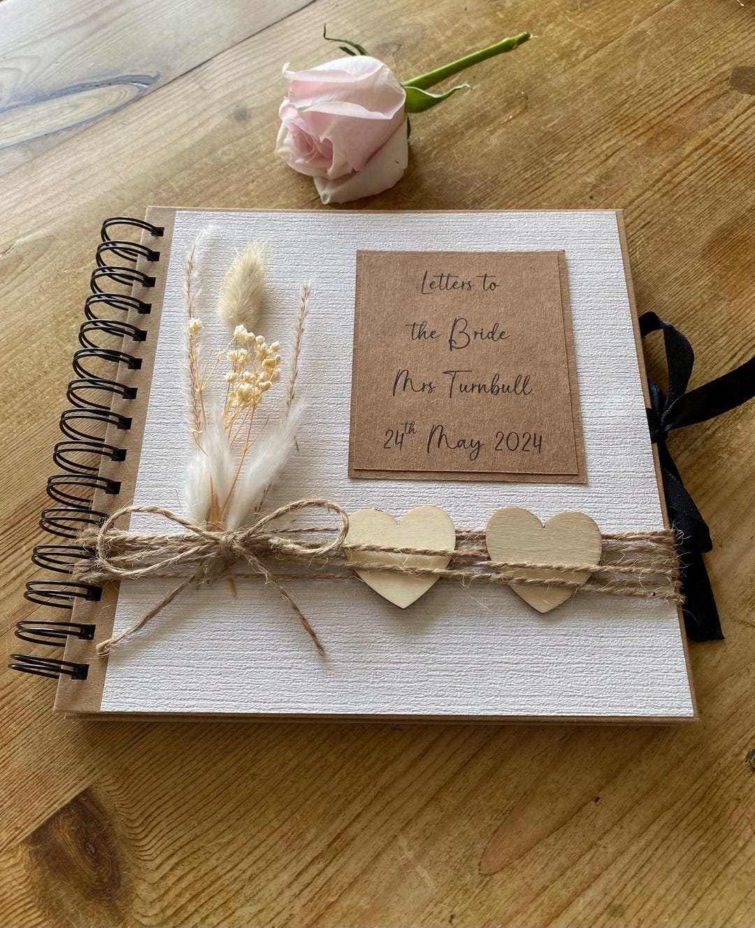 Letters to the Bride Keepsake Album, Wedding Day Memory Book, Custom ...