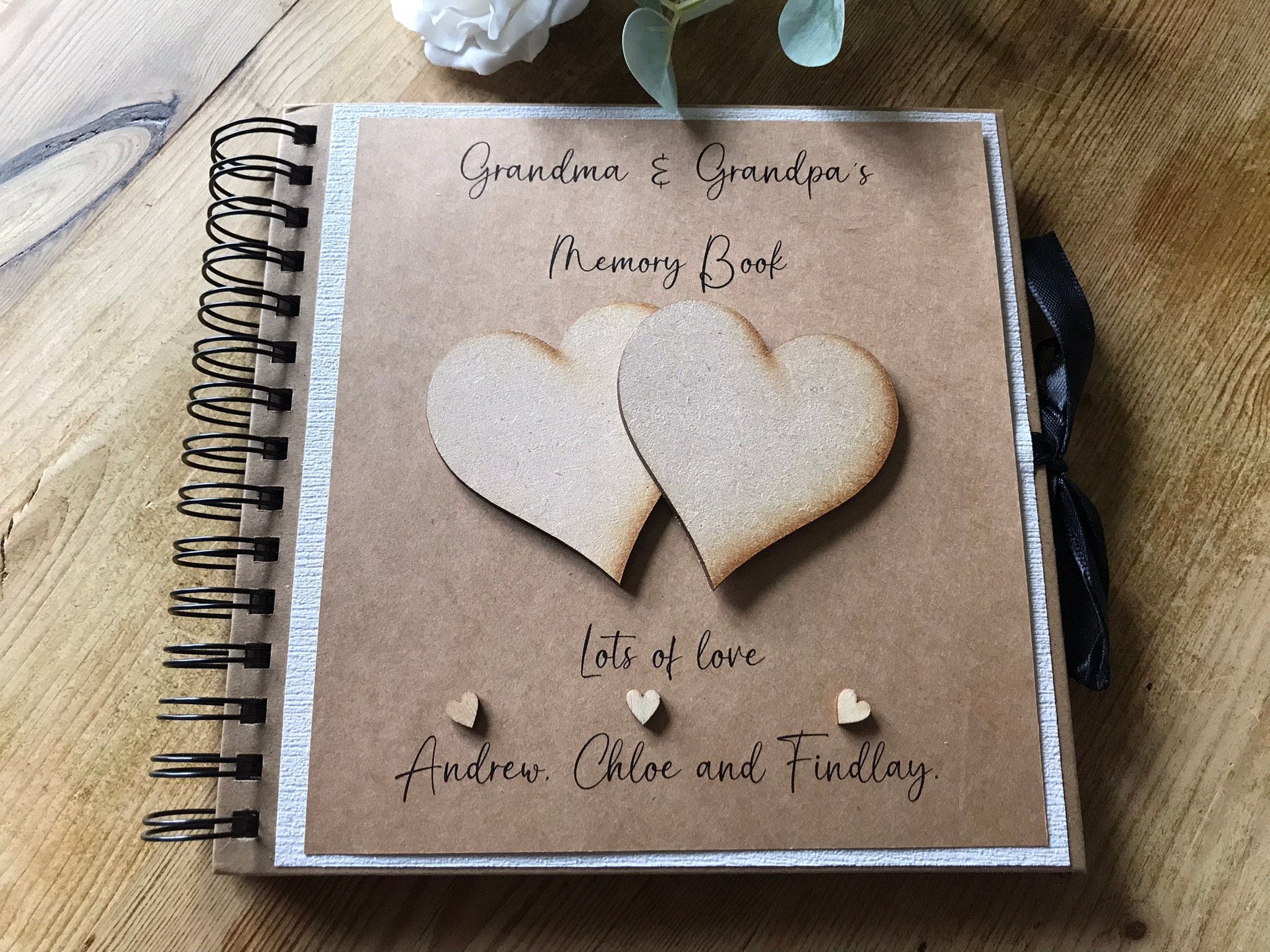 Grandparents Memory Book, Grandparent Photo Scrapbook, Grandchild Gift ...